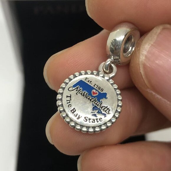 Pandora | Jewelry | Pandora Boston Massachusetts State Map Charm | Poshmark
